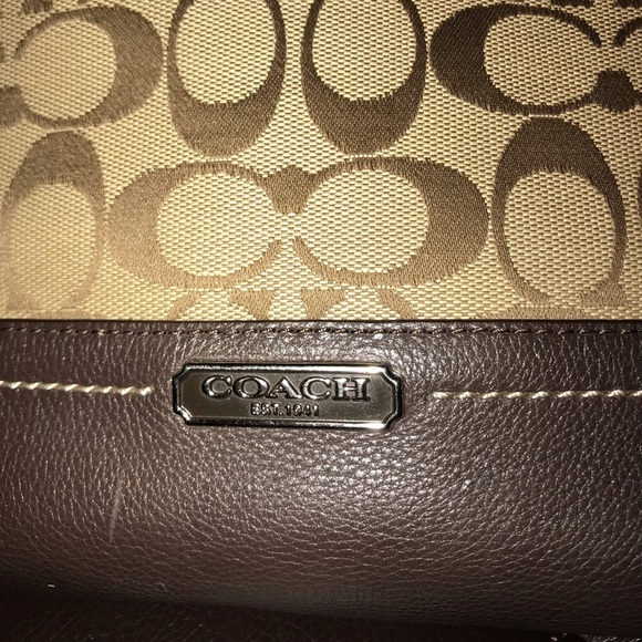 Coach | Bags | Coach Park Signature Carrie Tote Khaki Monogram | Poshmark